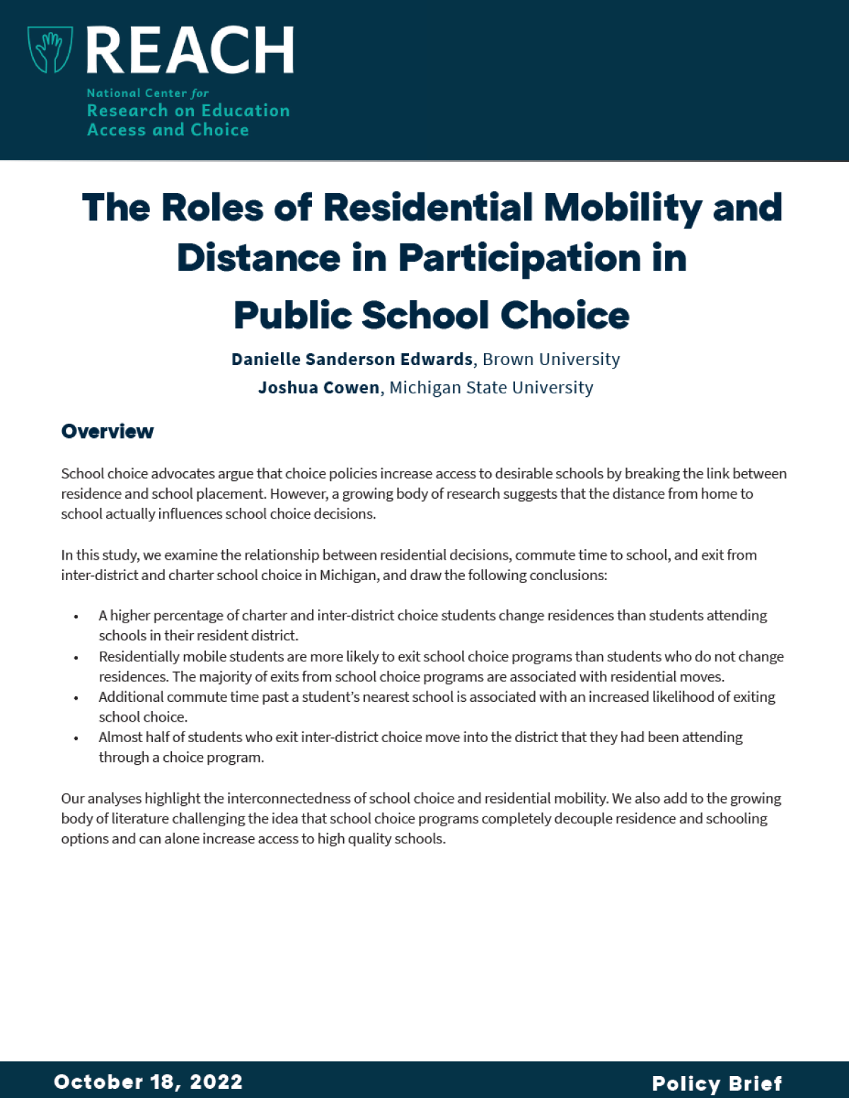 How Does School Bus Transportation POLICY BRIEF Affect Student ...